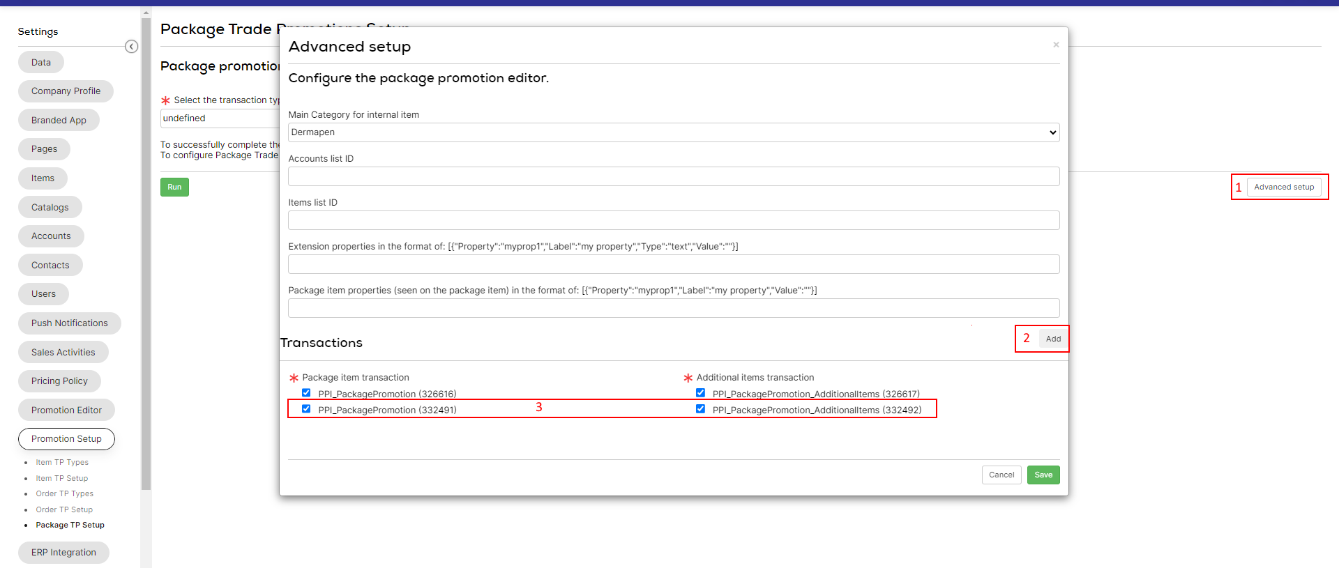 Package Promotions Advanced Configuration – Pepperi Support