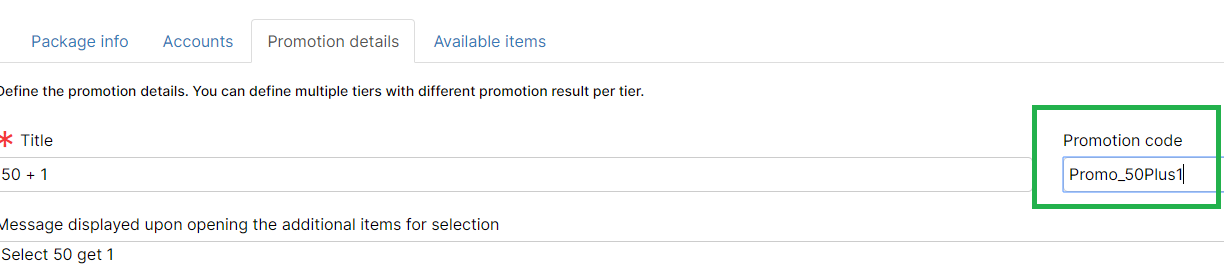 Package Promotions Advanced Configuration – Pepperi Support