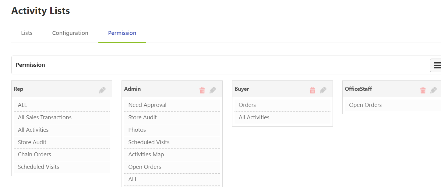 Activity Lists – Pepperi Support